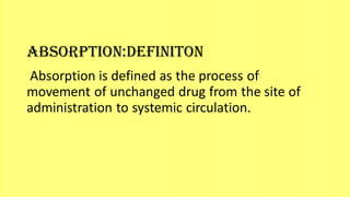 Drug absorption | PDF