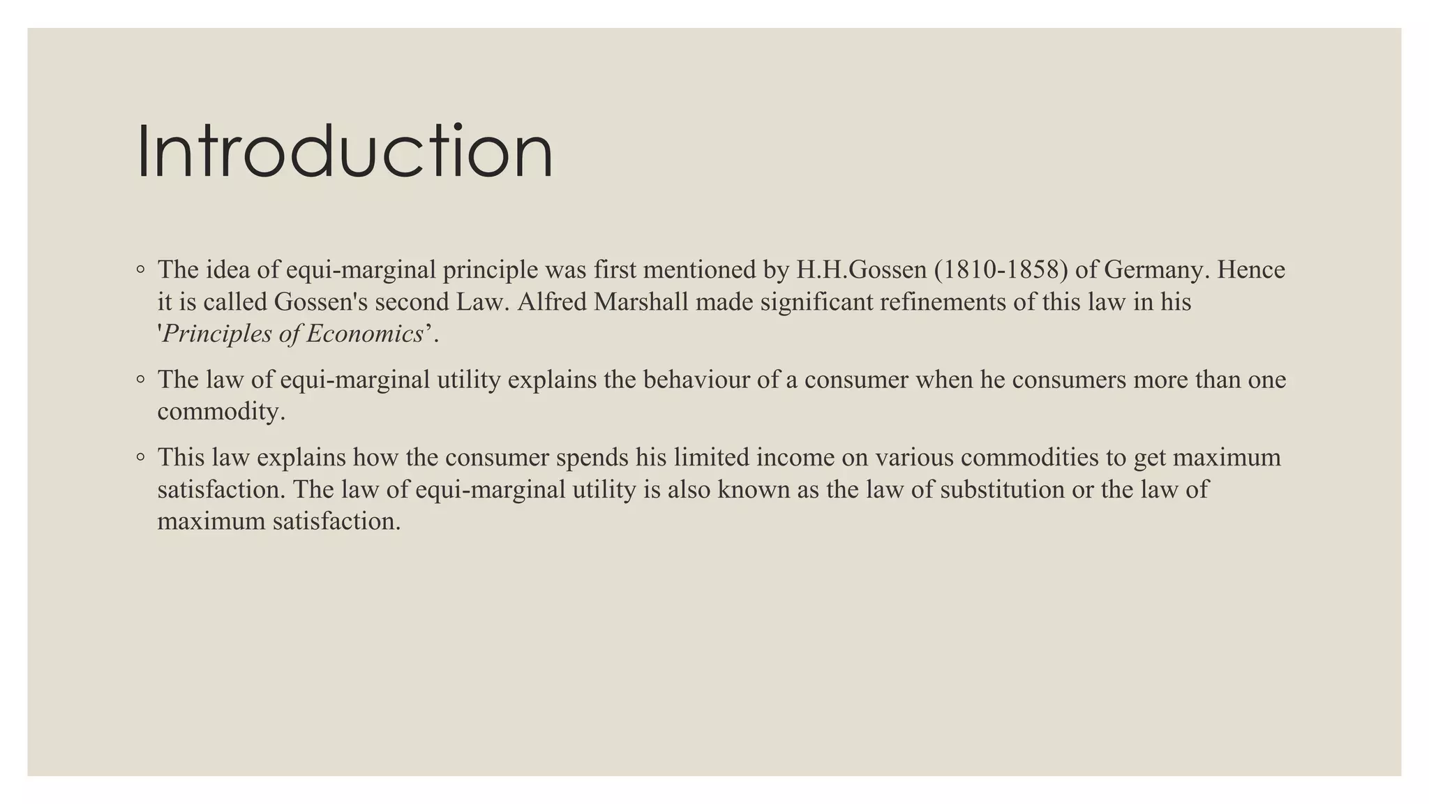 law of equi -marginal utility | PPTX