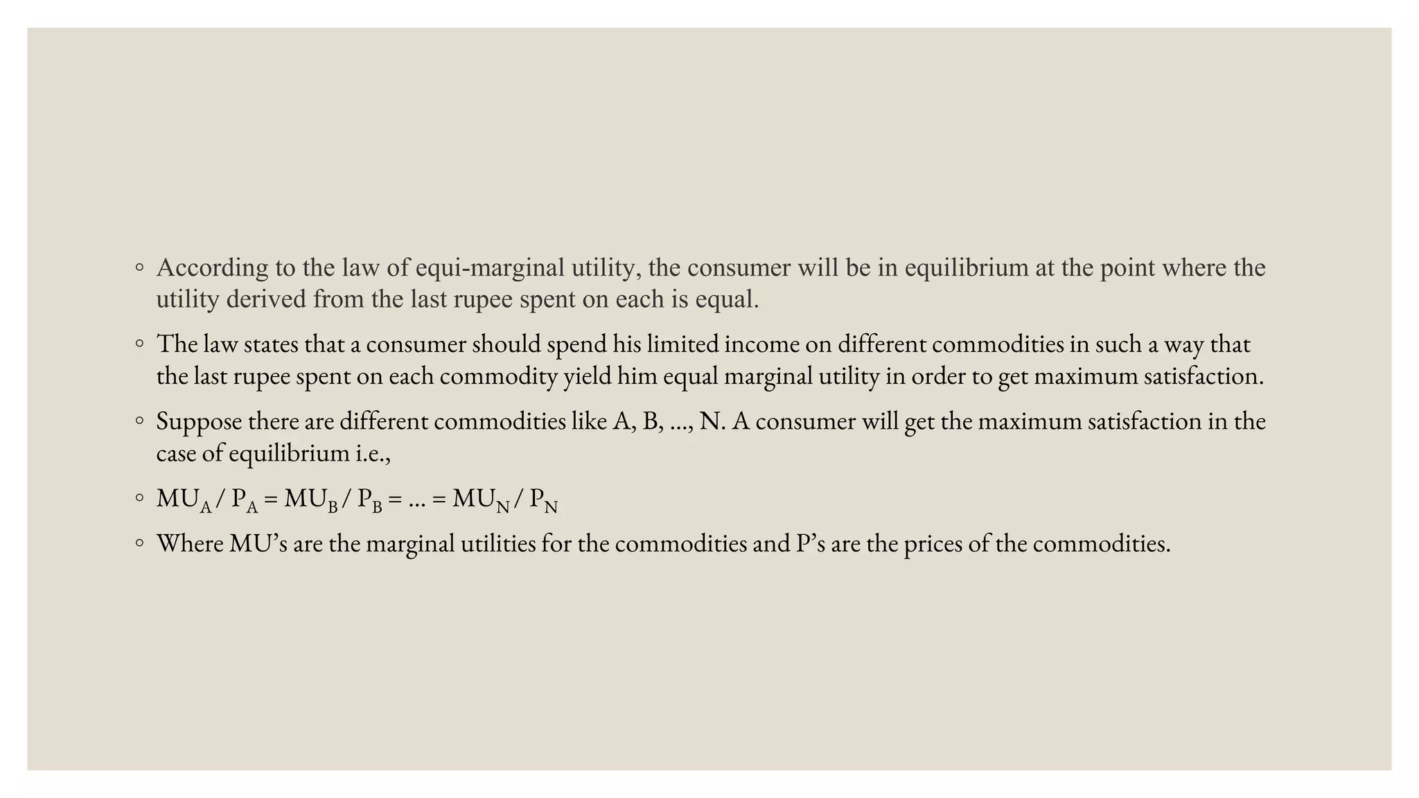 law of equi -marginal utility | PPTX