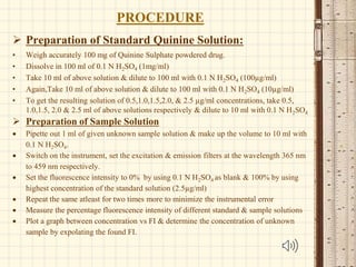 'estimation of quinine sulphate by fluorescence spectroscopy with ...