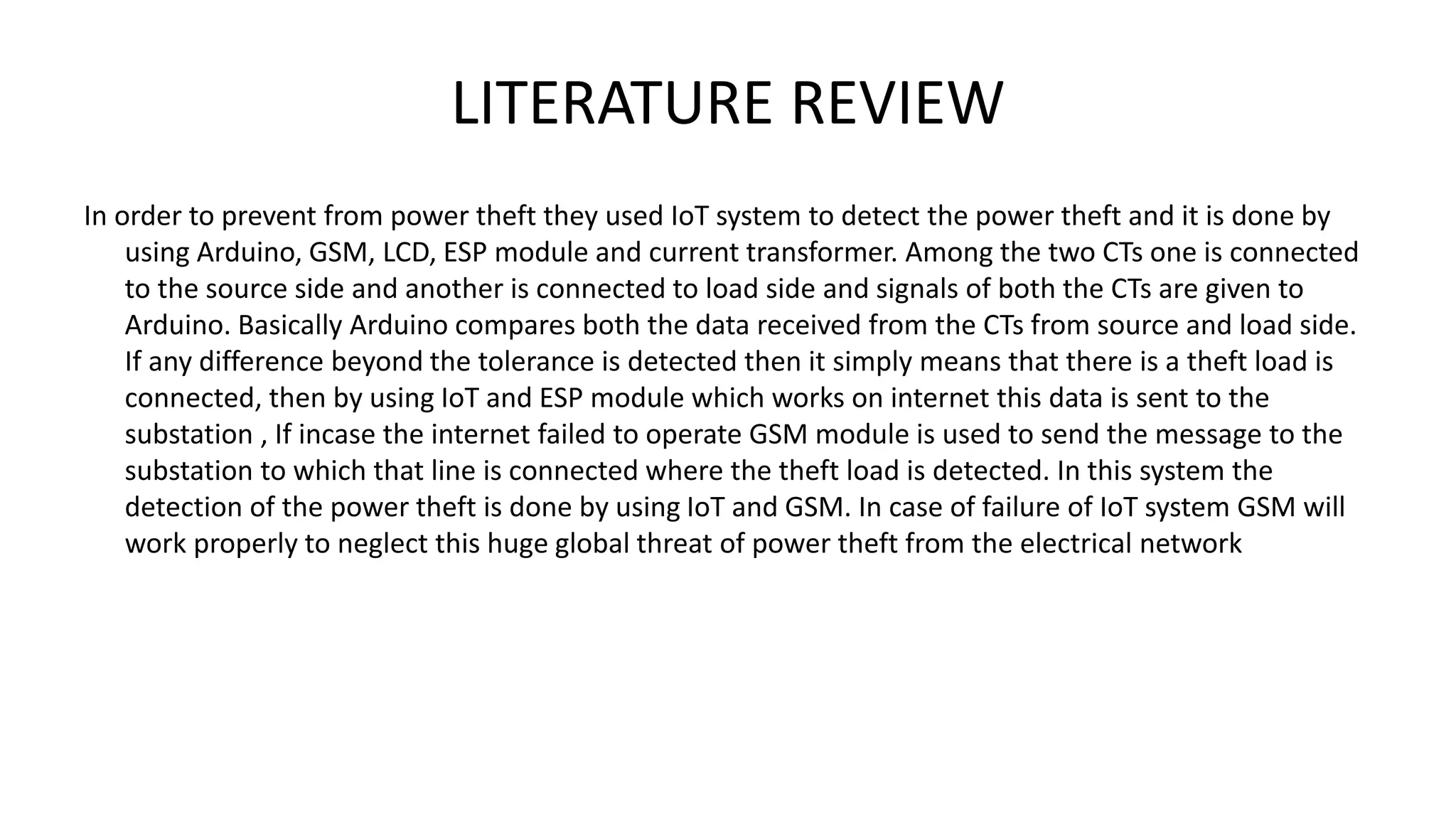 Power Theft Detection Using IOT | PPTX