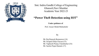 Power Theft Detection Using IOT | PPTX