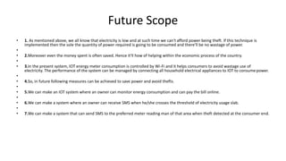 Power Theft Detection Using IOT | PPTX