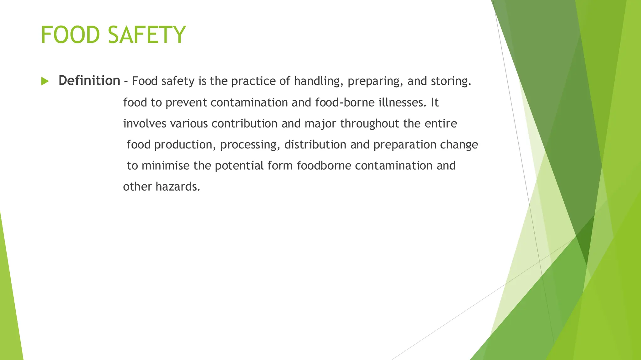 Ensuring Food Safety and pathogens , hazards | PPT