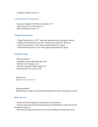 Simplified Tool for GP Appointment Triage- | PDF