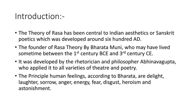 Rasa Theory by Bharat Muni | PPTX