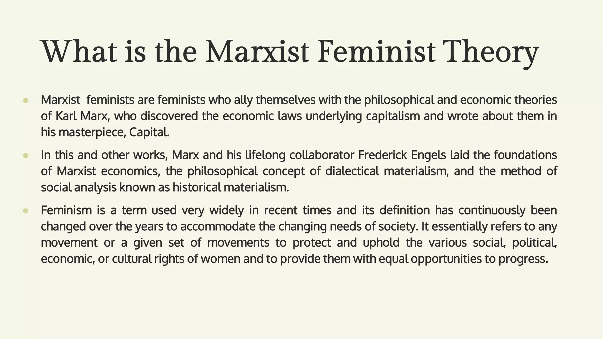 Marxist Feminist Theory | PPTX