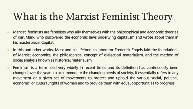 Marxist Feminist Theory | PPTX