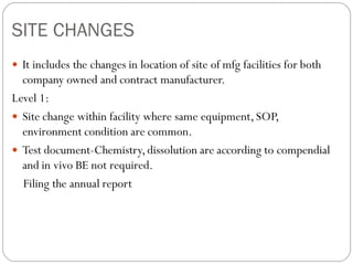 Scale up Process and Post Approval Changes | PDF