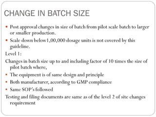 Scale up Process and Post Approval Changes | PDF
