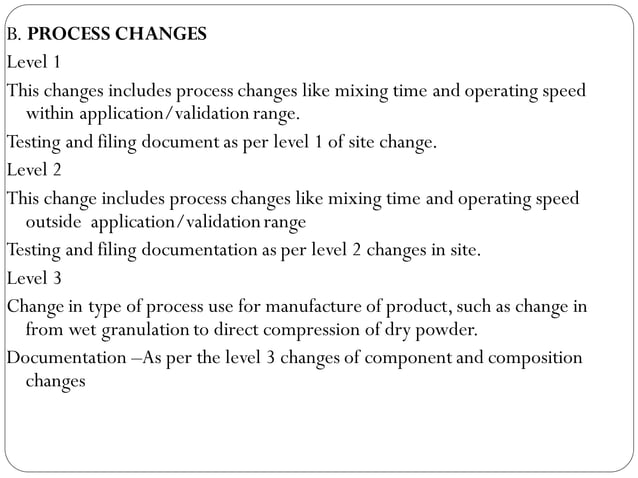 Scale up Process and Post Approval Changes | PDF | Pharmaceutical ...