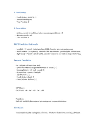 Simplified COPD Prediction Scoring Tool | PDF