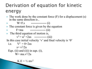 'work , energy and power' | PPTX