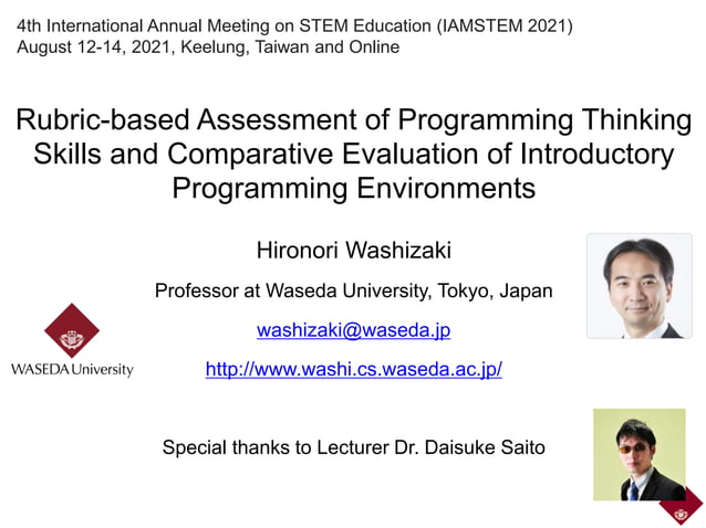 Rubric-based Assessment of Programming Thinking Skills and Comparative ...