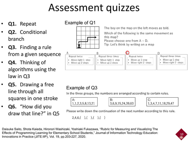 Rubric-based Assessment of Programming Thinking Skills and Comparative ...