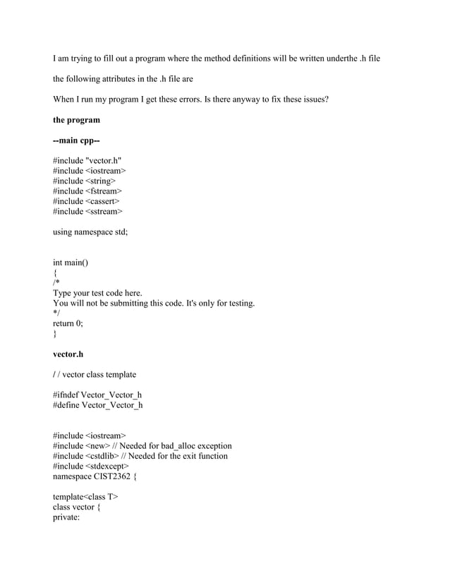 I am trying to fill out a program where the method definitions will b.docx