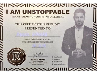 I AM UNSTOPPABLE - FKRI Certificate. | PDF