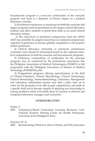 Curriculum Model for Medical Technology: Lessons from International Benchmarking | PDF