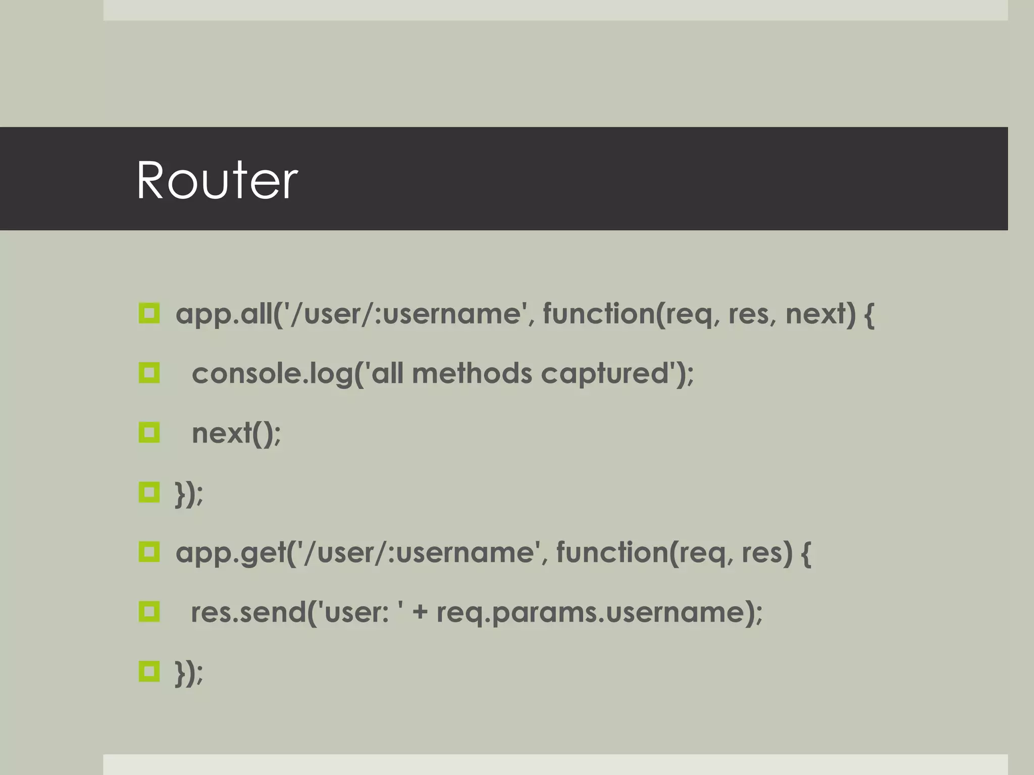 Express Web Application Framework | PPT