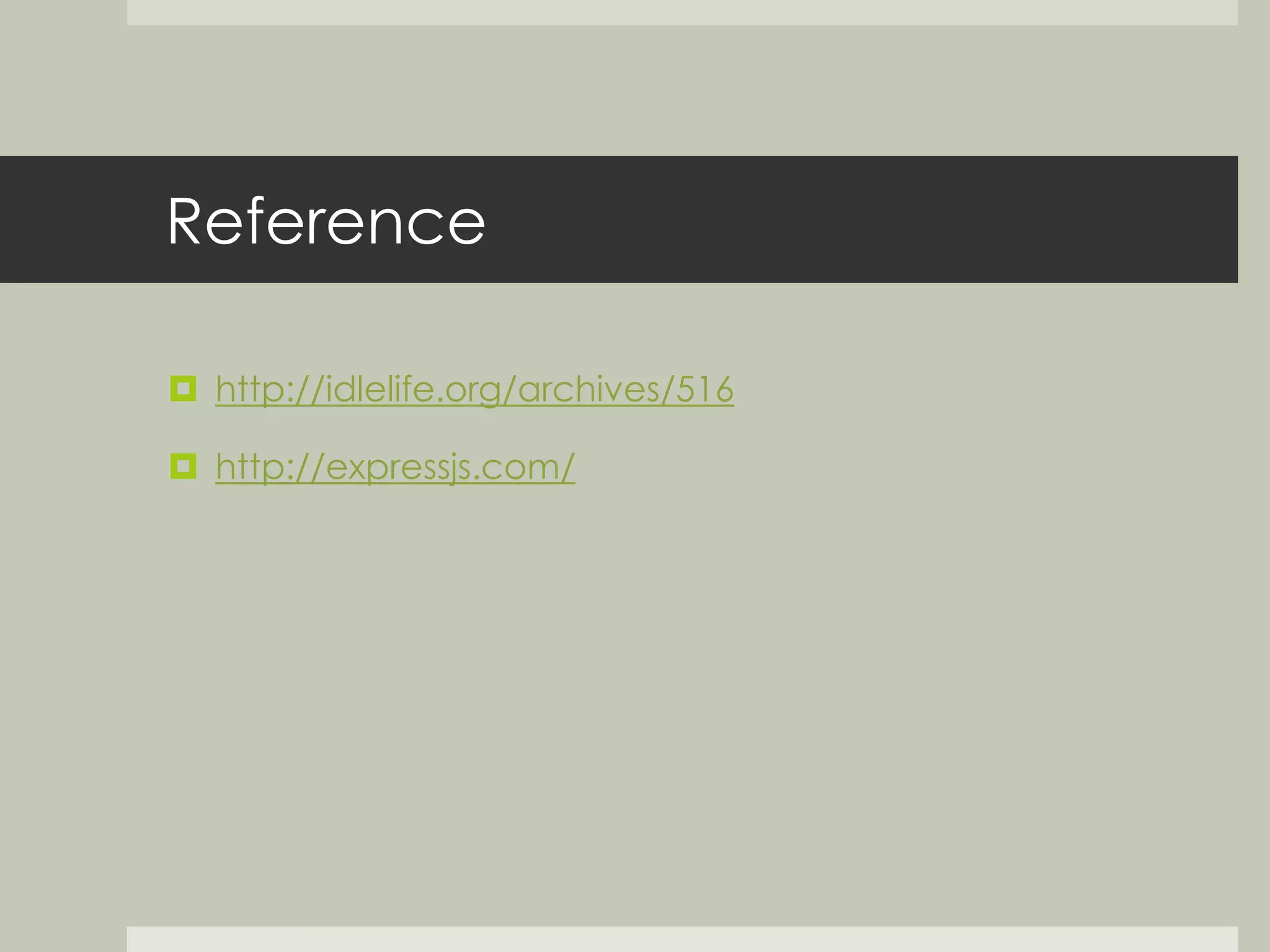 Express Web Application Framework | PPT