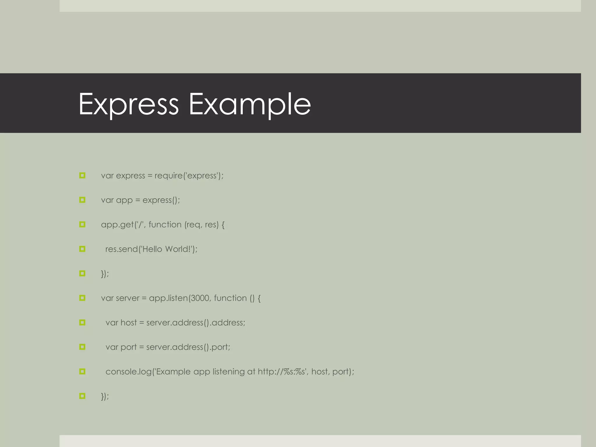 Express Web Application Framework | PPT