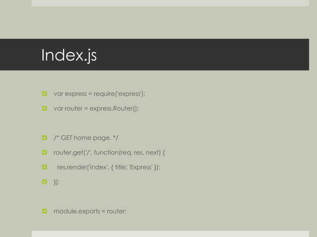 Express Web Application Framework | PPT