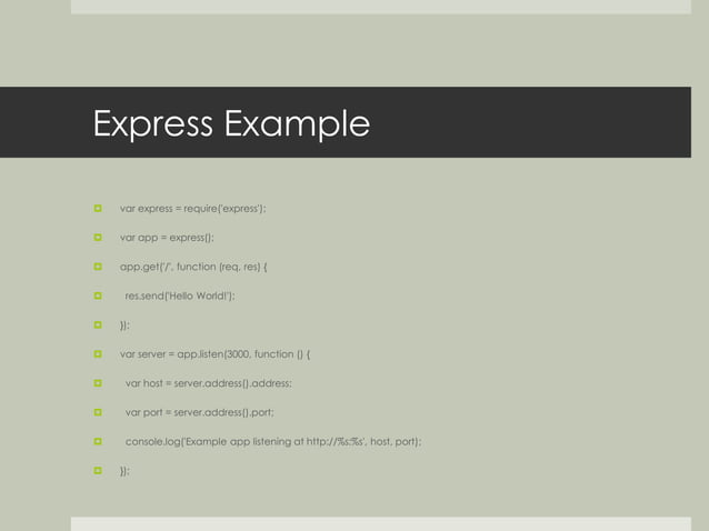 Express Web Application Framework | PPT