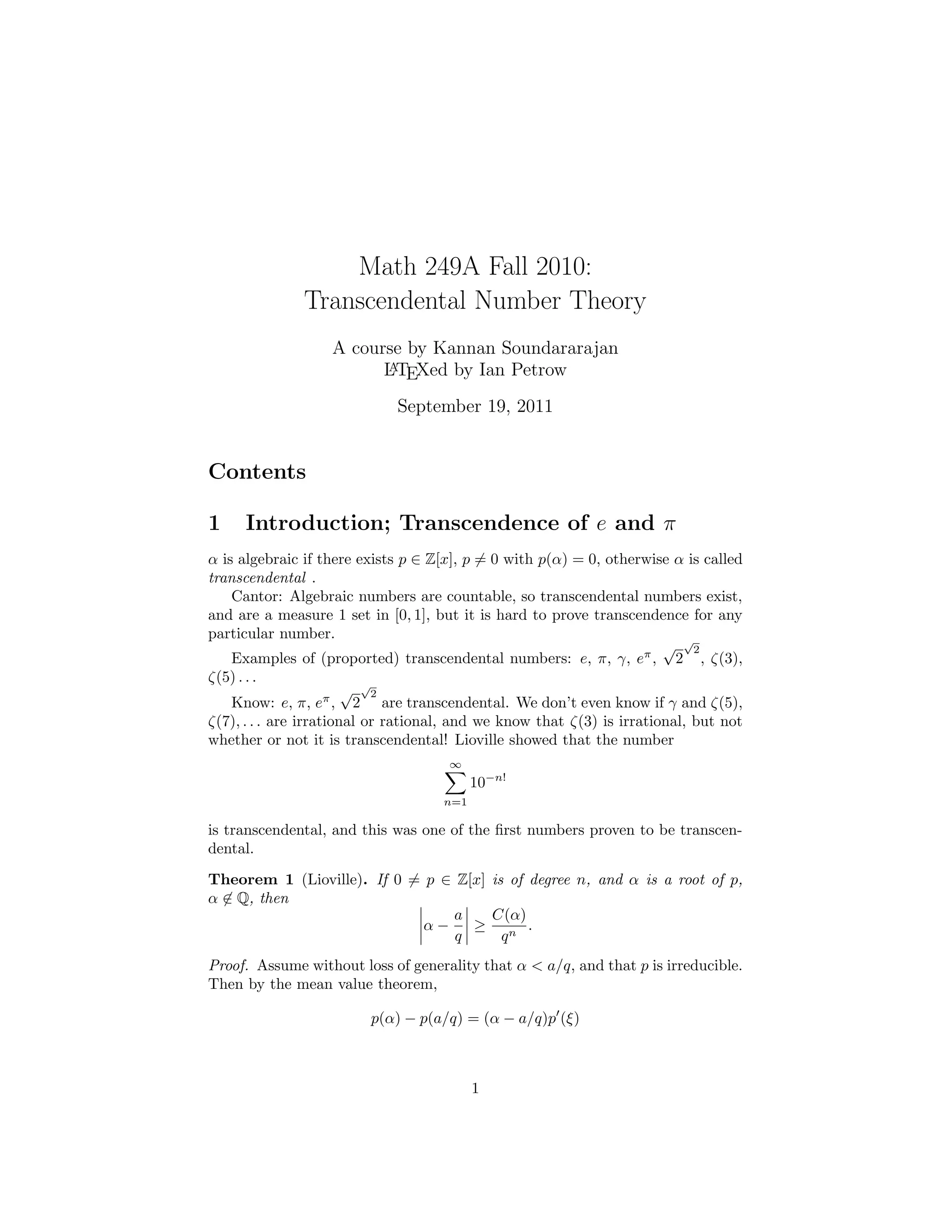 Ian.petrow【transcendental number theory】. | PDF