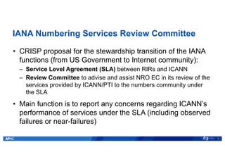 IANA Numbering Services Review Committee | PPT
