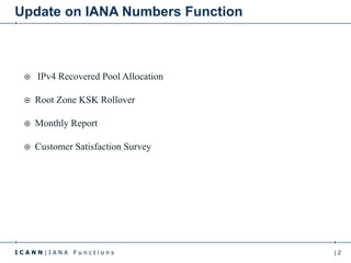 IANA Numbers Function Update | PDF | Internet | Computing
