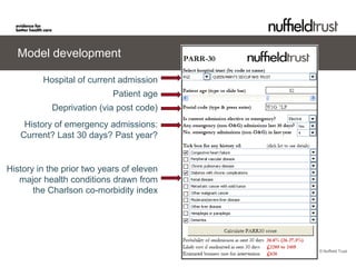 Ian Blunt: PARR-30: a predictive model for readmission within 30 days | PDF