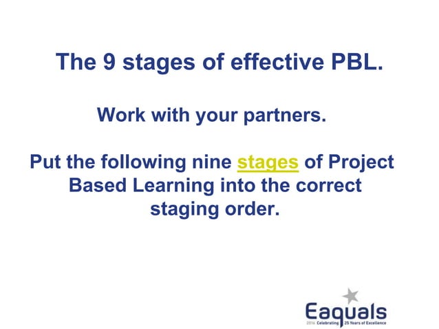 Ian Brangan, Rachel Dowling: Integrating the tenets of Project Based ...