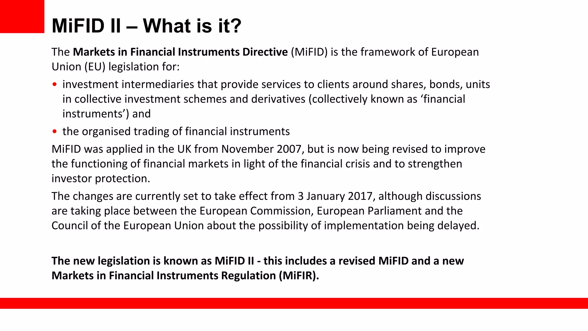 MiFID II - Data Governance - Closing the Chasm | PPT