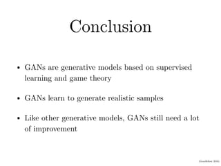 Generative Adversarial Networks (GANs) - Ian Goodfellow, OpenAI | PDF