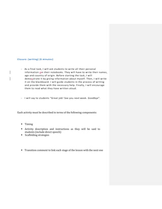 Iannaci first lesson plan - passed | PDF