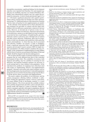 Iron supplementation in early childhood: health benefits and risks | PDF