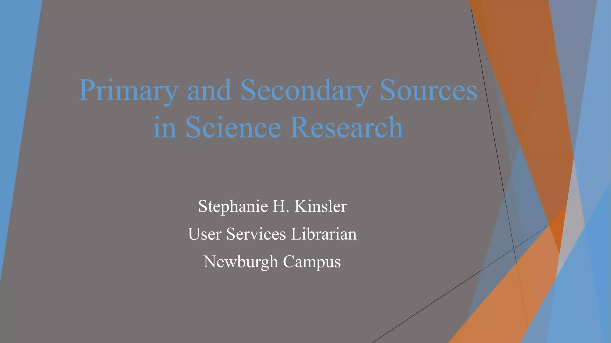 Primary and Secondary Sources in Science Research | PPTX