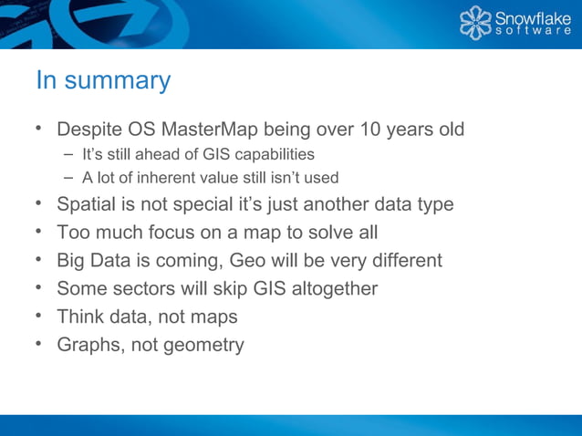 OS MasterMap it's not a map - but data | PPT