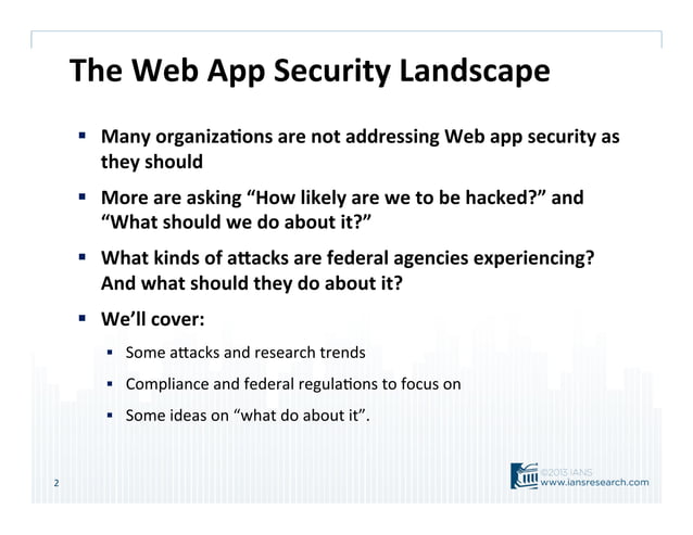 Continuous Monitoring for Web Application Security | PPT