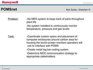 Ian Smith 2013 Honeywell Project Overview | PPT