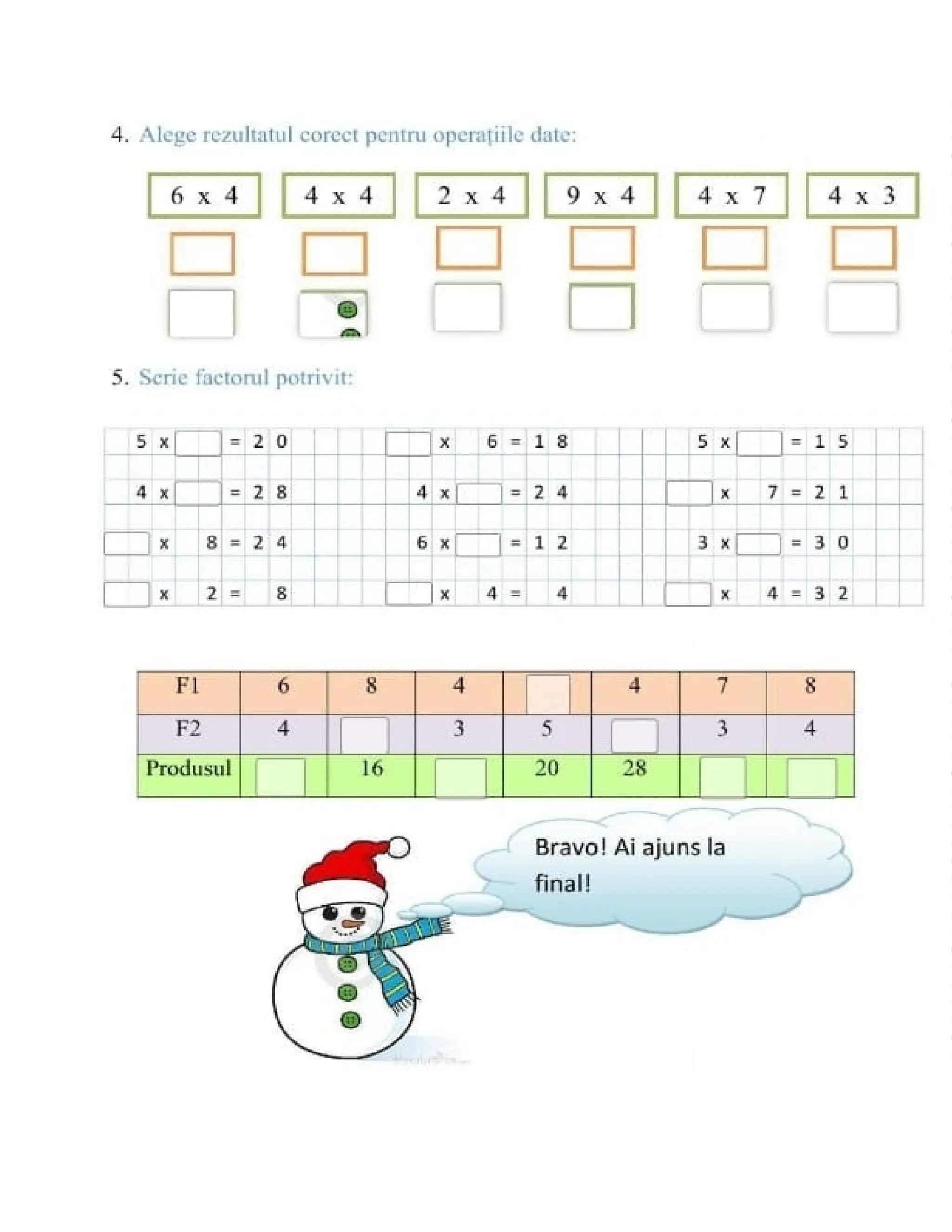 IANUARIE fise de lucru matematica clasa a 2 a | DOCX