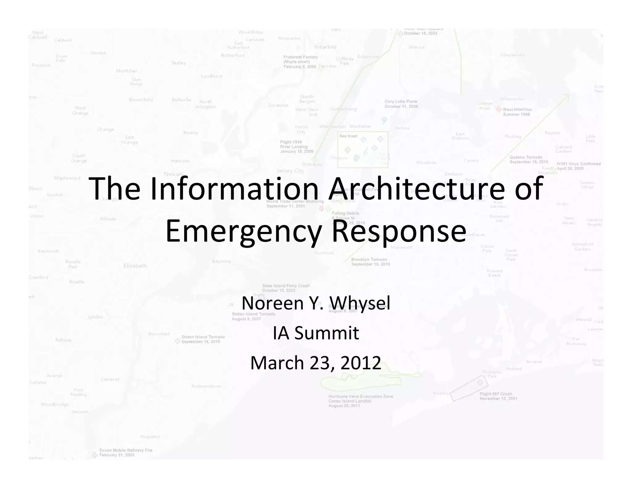 Information Architecture of Emergency Response | PDF