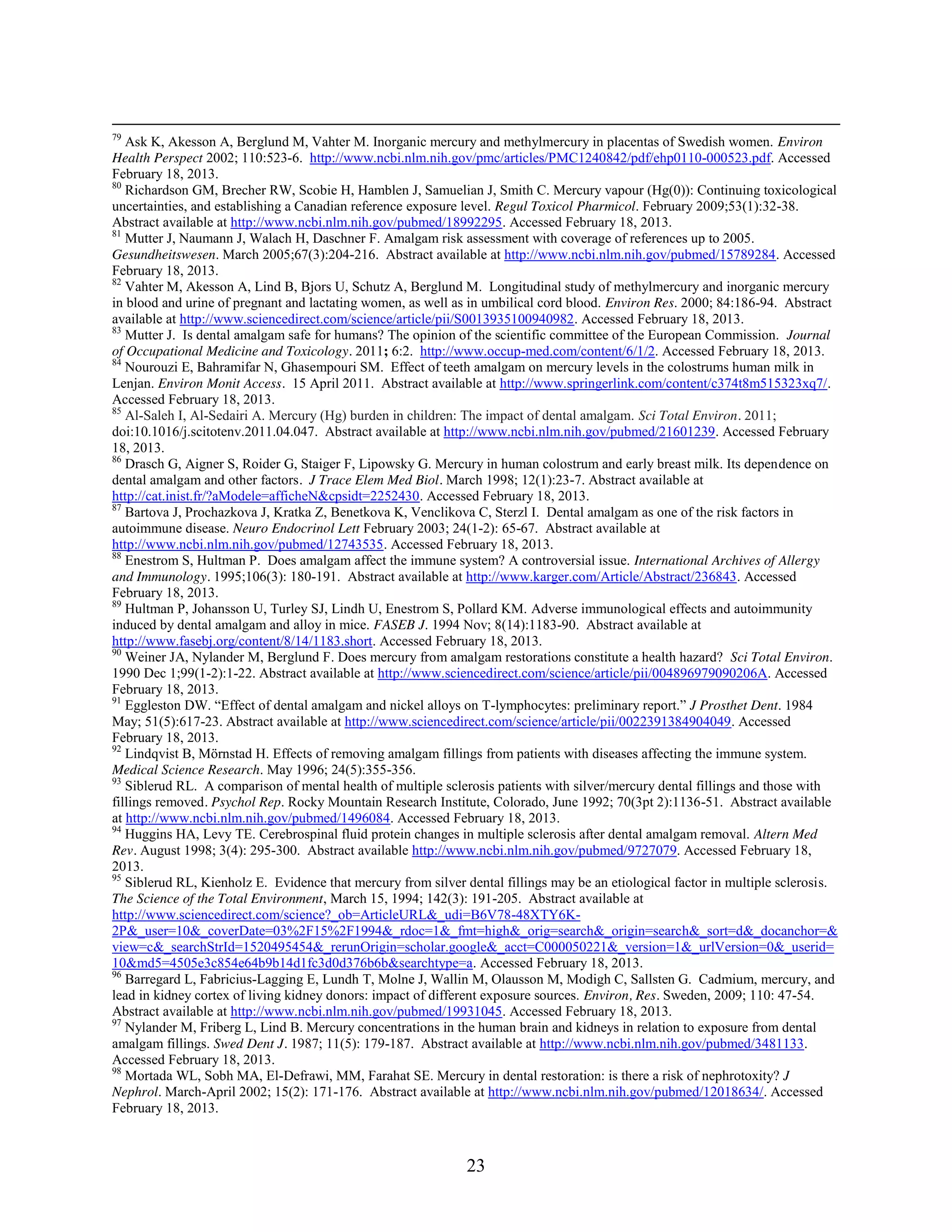 IAOMT dental mercury amalgam position statement | PDF