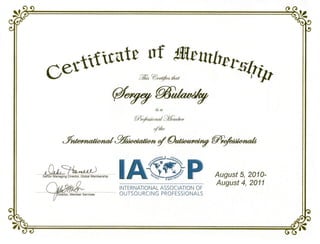 IAOP Membership Certificate | PDF