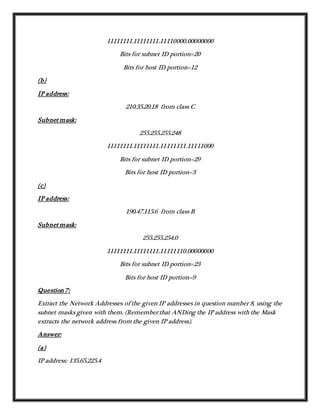 IP classes and subnetting. | PDF