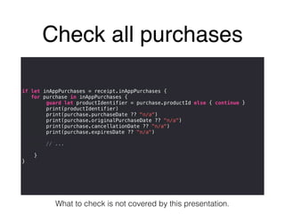iOS In-App-Purchase verifying receipt locally in Swift | PPT