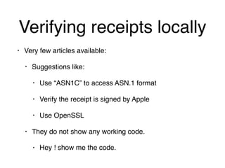 iOS In-App-Purchase verifying receipt locally in Swift | PPT