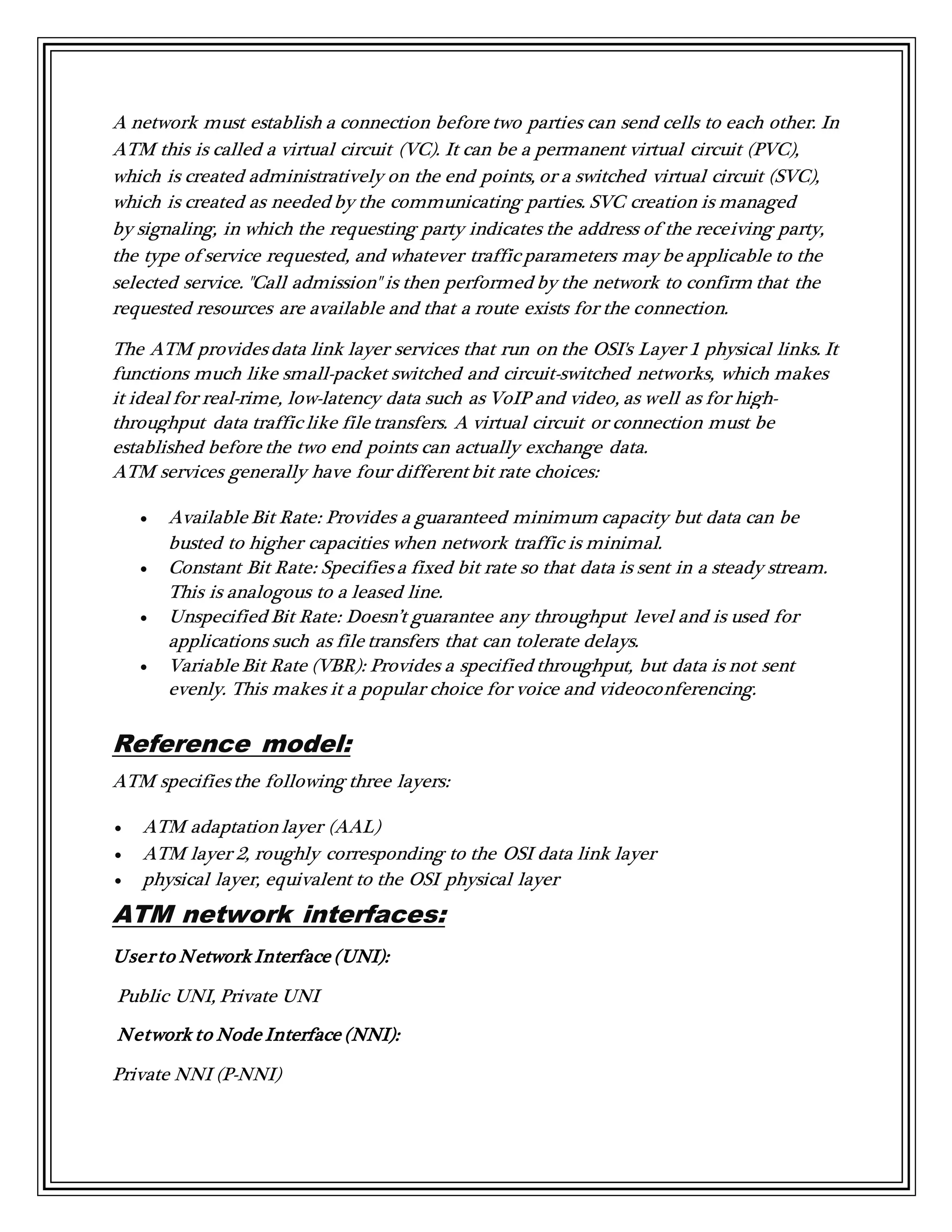 ATM (asynchronous transfer mode) | PDF