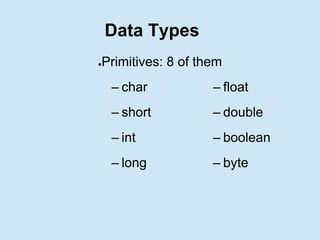 Flow control, variable types | PPT