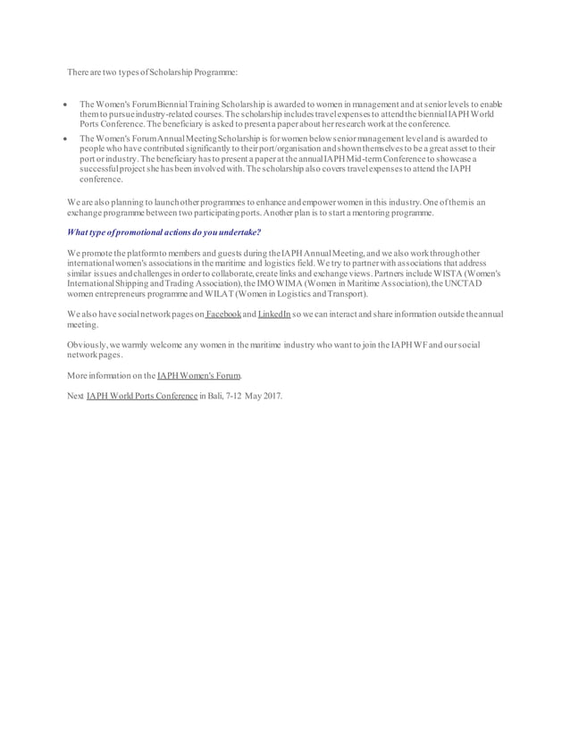 IAPH WOMEN FORUM | PDF